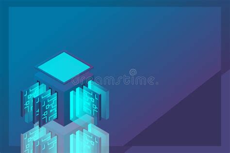 Data Center Isometric Icon Database And Cloud Data Storage Concept Pcb Slot Server Room