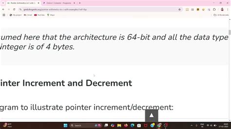 Pointer Arithmetics In C Incrementdecrement Of A Pointer Youtube