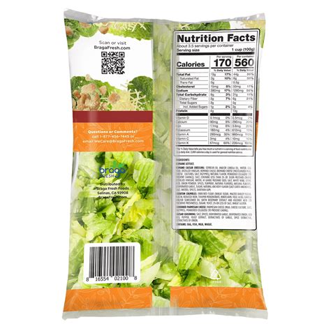 Caesar Chopped Salad Kit Braga Fresh