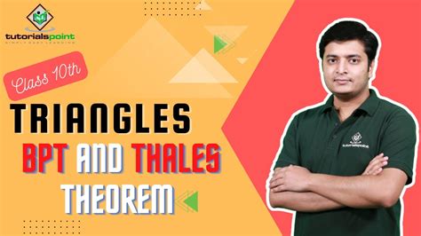 Class 10th Bpt And Thales Theorem Triangles Tutorials Point Youtube