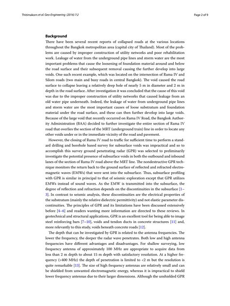 Solution Subsurface Void Detection Under The Road Surface Using Ground Penetrating Radar Gpr A