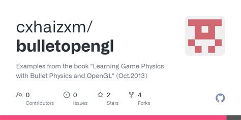 Github Cxhaizxmbulletopengl Examples From The Book Learning Game Physics With Bullet