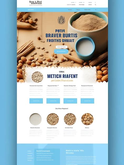 Premium Photo Website Layout Multigrain Cereal Packaging Healthy With