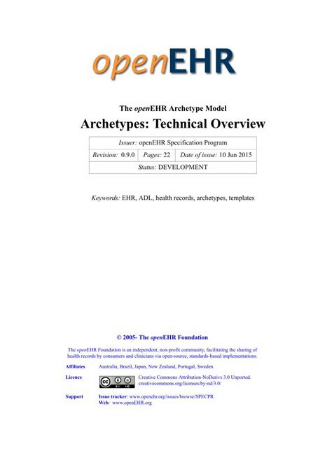 pdf the openehr archetype model archetypes technical overvie · the