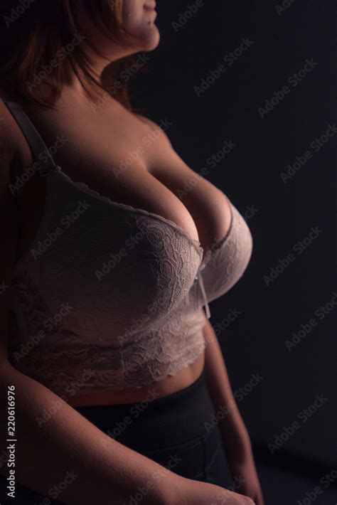 Young Beautiful Busty Curvy Plus Size Model With Big Breast In White