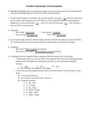 Tu Negative Commands Notes PDF pdf Familiar Commands T ú Commands Familiar commands ot t ú