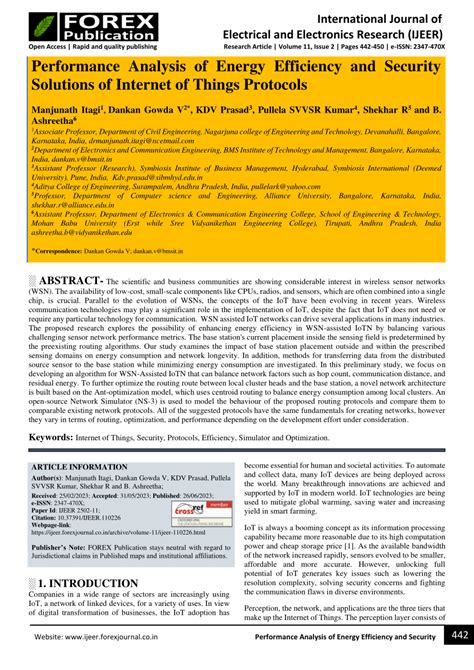 pdf performance analysis of energy efficiency and security solutions of internet of things