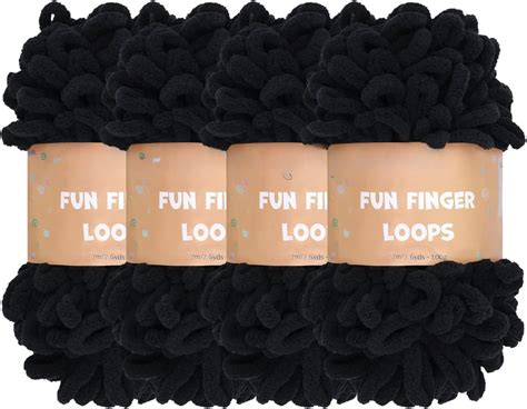 4 Pack 76 Yds35 Oz Each Skein Bulky Loop Yarn For Finger Knitting Softoff The Hook Loop