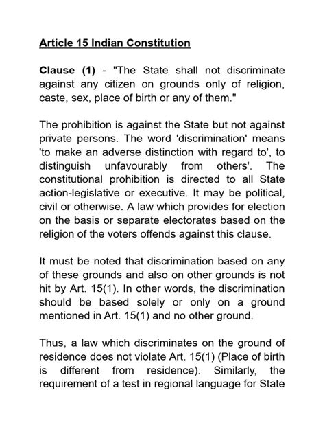 Article 15 Indian Constitution Pdf Justice Crime And Violence