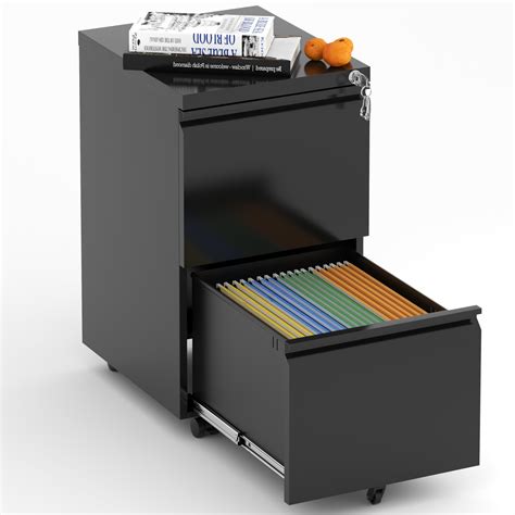 Bizoeiron Archivador Móvil De 2 Cajones Archivador De
