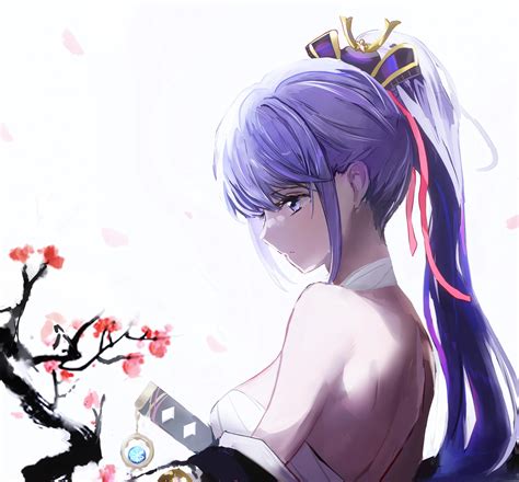 Wallpaper Anime Girls Profile White Background Simple Background