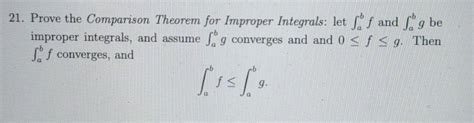 solved 22 use the comparison theorem for improper integrals