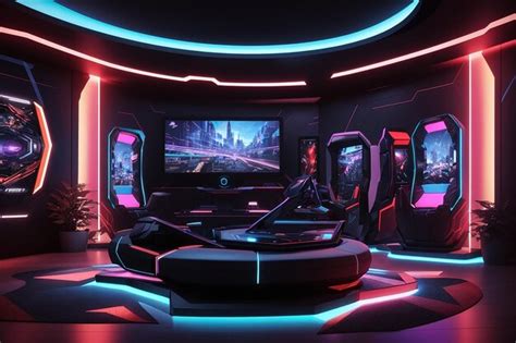 Premium Ai Image 3d Rendering Gaming Room Night Premium Ai Image 3d Rendering Gaming Room Night