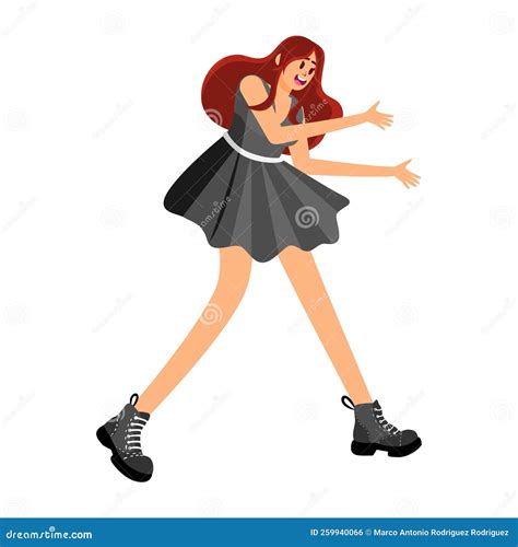 Isolated Happy Woman Dancing Hobby Vector Stock Vector Illustration