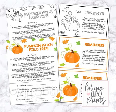Pumpkin Patch Field Trip Editable Pumpkin Patch Field Trip Form