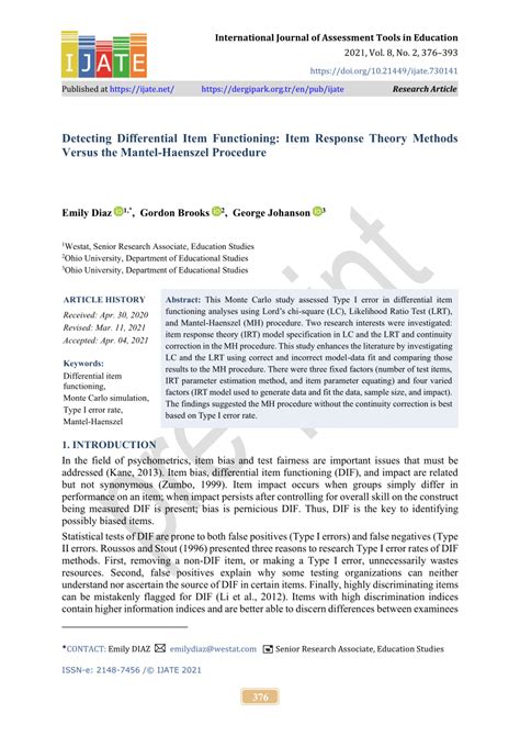 pdf detecting differential item functioning item response theory