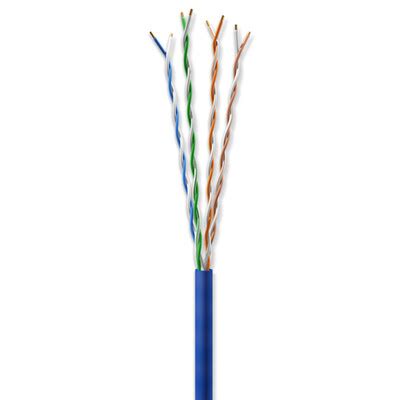 Slim Cat6a Stranded Copper Ethernet Cable Blue Spool 1000ft
