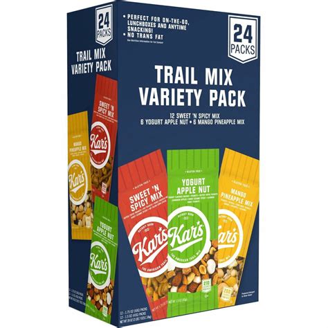Kars Nuts Trail Mix Variety Pack Individually Wrapped Mango