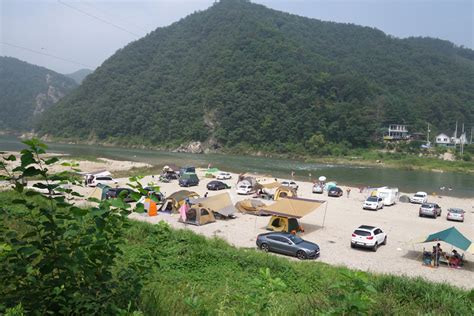 경치좋은 홍천강 옆 모곡 밤벌유원지 무료 캠핑장 방문~ 네이버 블로그