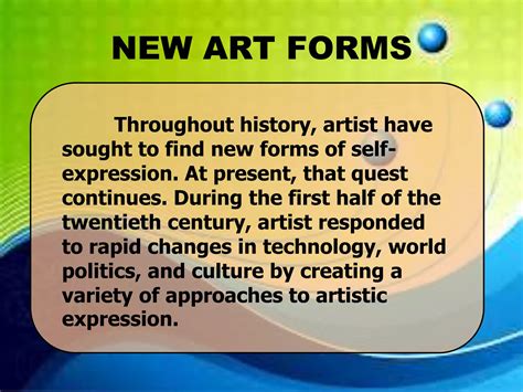 New Art Forms Ppt