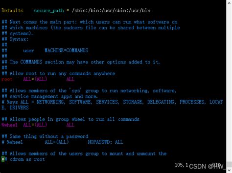 linux中的sudoers没有root all all all这一行 sudoers all csdn博客