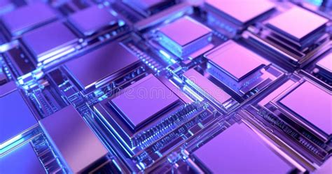 Futuristic Microprocessor Chip Design Stock Illustration Illustration Of Futuristic Component