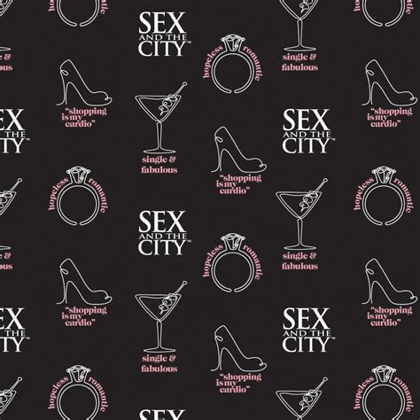 Sex And The City Cotton Fabric By The Yard Quotes Black Camelot Etsy