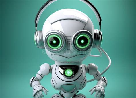 Friendly Cute Cartoon Robot Technology Concept Customer Support Chatbot Online Consultant