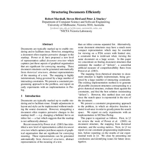 Structuring Documents Efficiently Acl Anthology