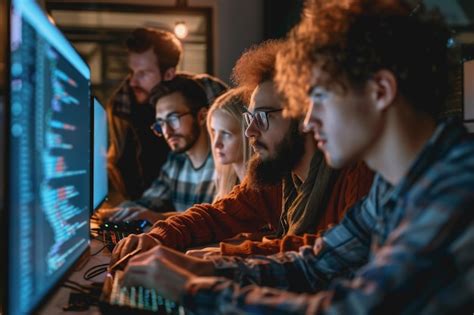 Premium Photo A Group Of Developers Men And Women Working Together To Program An Ecommerce Website