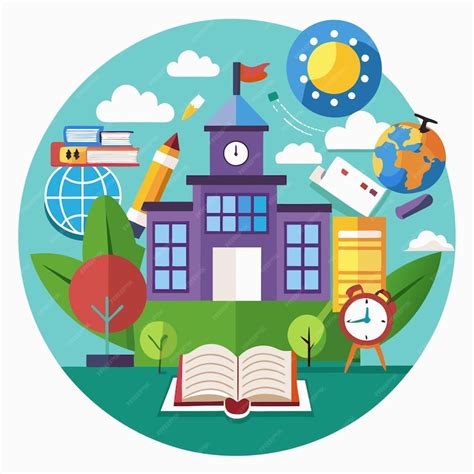 School Clip Art Vector Illustration Design Premium Ai Generated Vector
