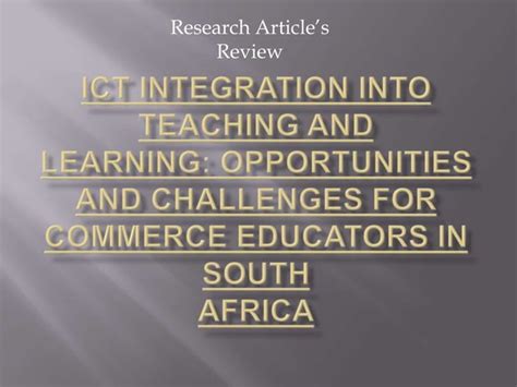 Ict Integration Into Teaching And Pptx