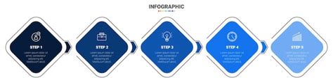 Premium Vector 5 Professional Steps Rhombus For Business