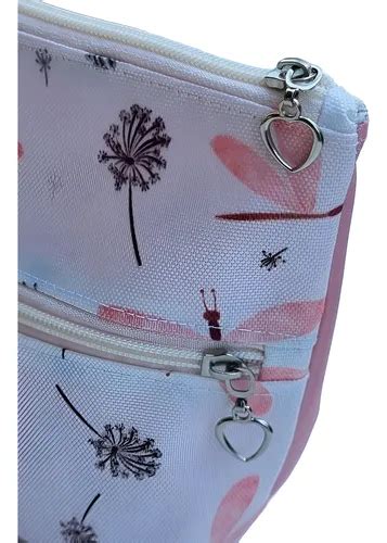 Neceser Con Bolsillo Libélulas Rosa Mercadolibre