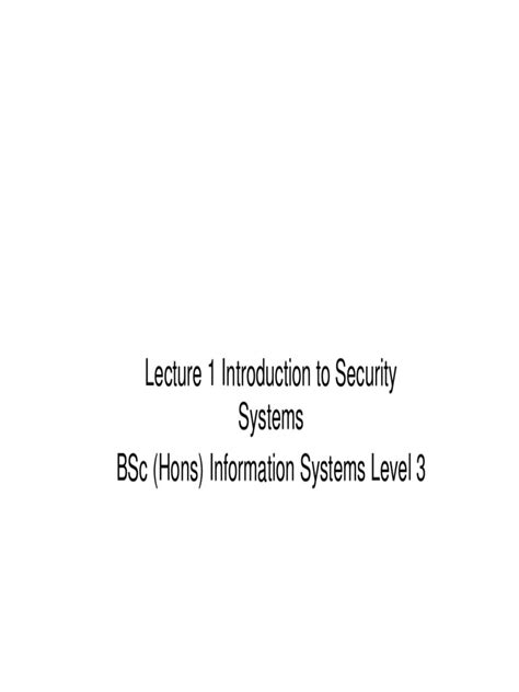 Cse 3118y Week 01 Introduction To Information Systems Security Pdf Information Security