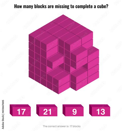 Iq Abstract Logical Reasoning Question How Many Blocks Are Missing In This Picture To Form A