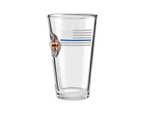 Benshot 45 Acp Expanded Thin Blue Line Bulletproof Pint Glass 1