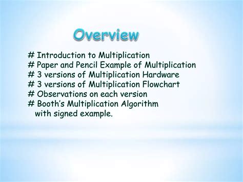 Multiplication Algorithm Hardware And Flowchart Pptx