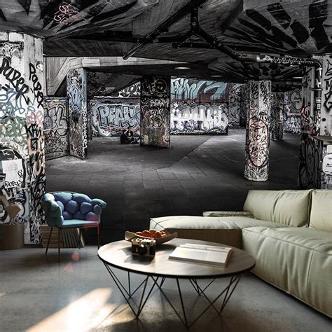 工业风涂鸦工装 工业风涂鸦墙 大山谷图库