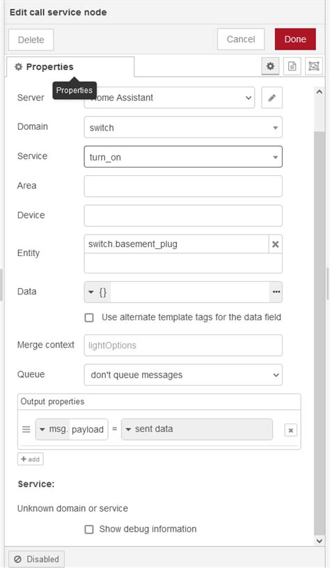 Unknown Domain Or Service Error Node Red Home Assistant Community