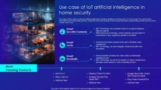 Use Case Of IOT Artificial Intelligence In Home Security Merging AI And IOT PPT Slide
