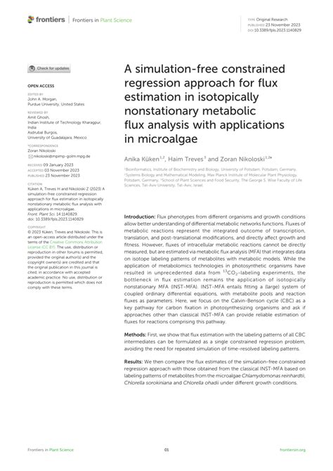 Pdf A Simulation Free Constrained Regression Approach For Flux Estimation In Isotopically