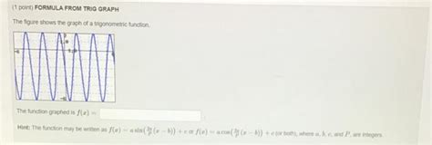 solved 1 point formula from trig graph the figure shows