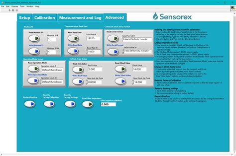 Sensorex Smart Sensor User Interface Software Sensorex Liquid