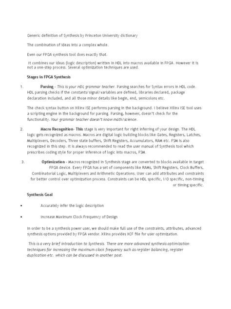 fpga synthesis pdf