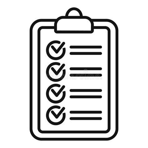 Job Clipboard Icon Outline Vector Work Time Stock Vector