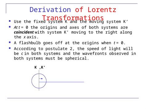 Ppt Derivation Of Lorentz Transformations Dokumentips