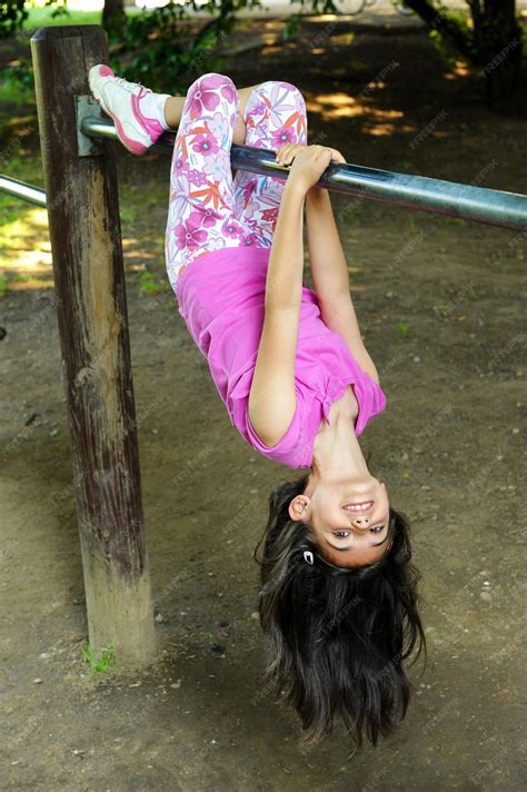 Girl Hanging Upside Down