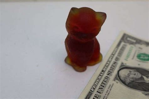 Vintage Fenton Amberina Glass Cat Figurine 9b Texas Online Auction