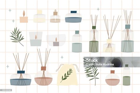 아로마 테라피 아로마 디퓨저 아로마 에센셜 오일 벡터 플랫 만화 일러스트레이션 방문 페이지 템플릿 배너 디자인 웹 방향제 청소장비에 대한 스톡 벡터 아트 및 기타 이미지